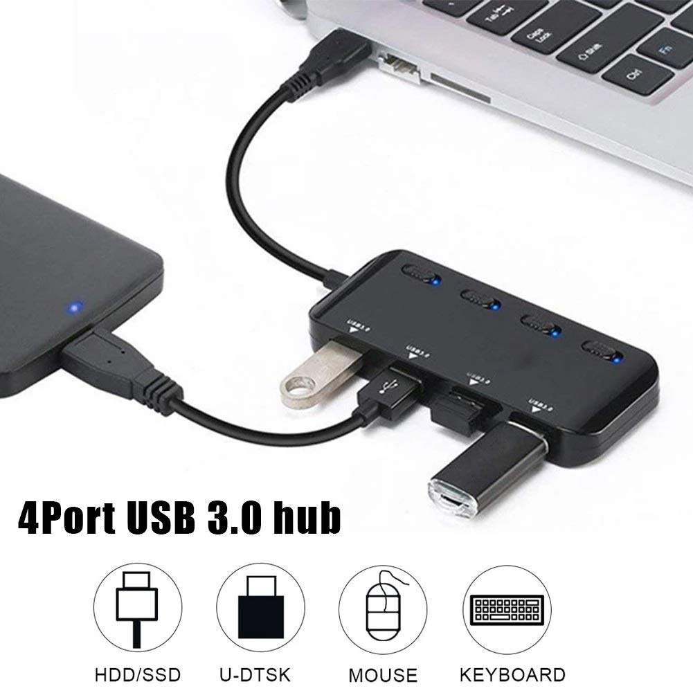 SHYPT USB3.0 Hub,4 Port High Speed Splitter Micro USB Hub Tablet Laptop Computer Notebook