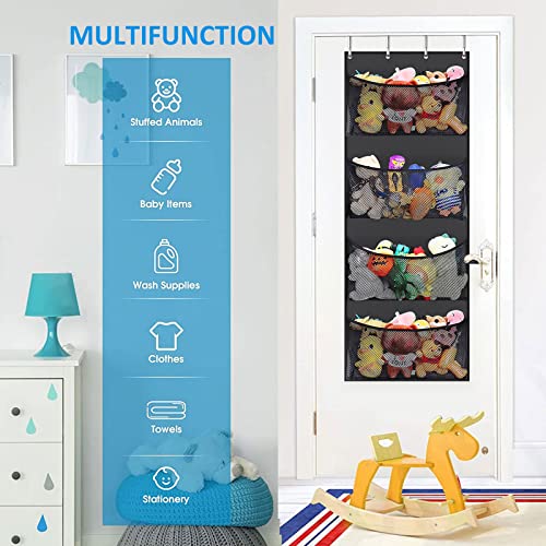 BUZOOLA Over Door Stuffed Animal Storage for Stuffies, Toys and Stuffed Animals and Other Soft Sundries,Door Organizer Storage