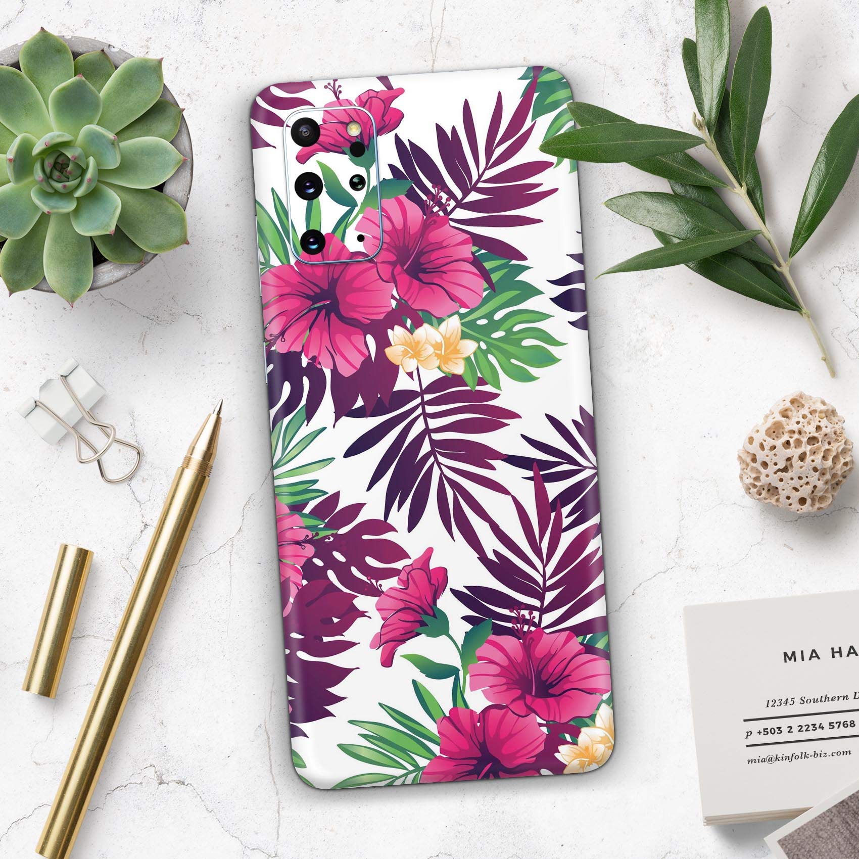 DesignSkinz Summer Pineapple Seamless v2 Protective Vinyl Decal Wrap Skin Cover Compatible with The Samsung Galaxy S20 (Screen Trim & Back Glass Skin)