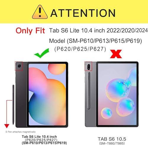 Herize S6 Lite Case 2024/2022/2020 with Screen Protector Pen Holder | Heavy Duty Shockproof Protective Cover W/Shoulder Strap