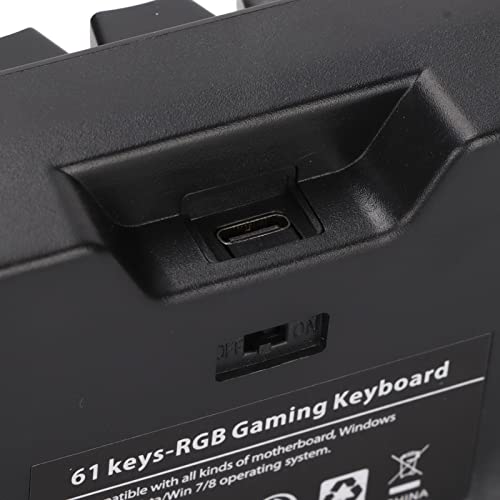 2.4G Wireless Bluetooth Keyboard Russian, RGB Backlight Mechanical Keyboard, Portable 60% Mechanical Gaming Keyboard with English Russian Fonts