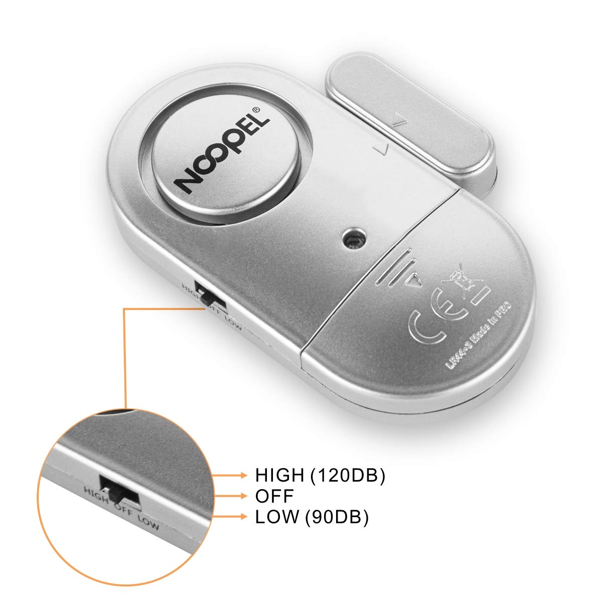 Door Window Alarm Sensors 4 Pack New Version with Two Volume Levels NOOPEL Burglar Intruder Entry Sensor Alert for Home Security with Batteries Included