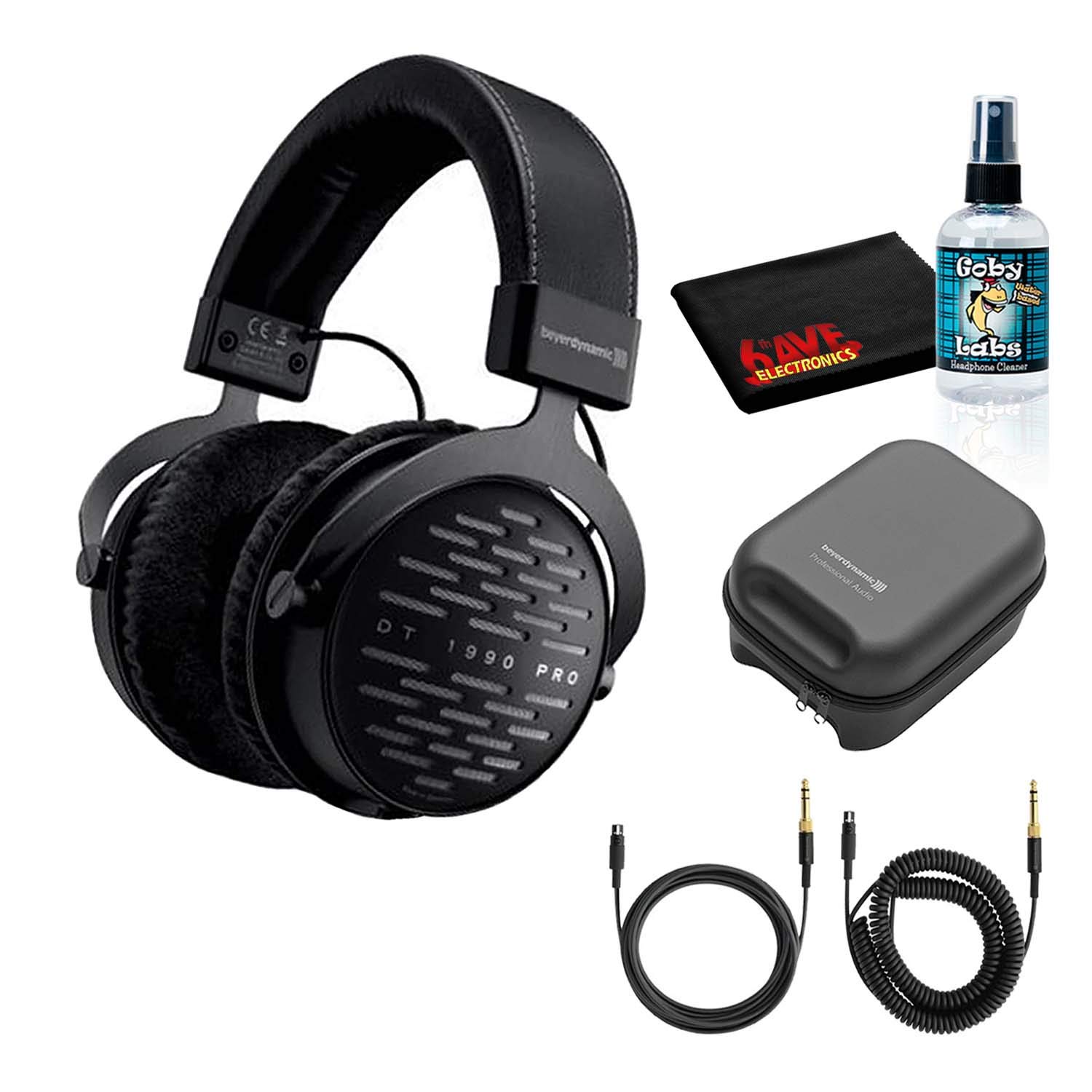 beyerdynamic DT 1990 Pro Open Studio Reference Headphones 250 Ohm Bundle with Hard Case and Deluxe Headphone Cleaning Kit