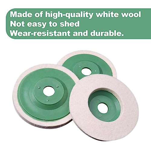 ATOPLEE Wool Polishing Wheel Disc,5pcs 4-1/2" x 7/8" Arbor Buffing Wheel for 4.5 Inch Angle Grinder,Wool Felt Polishing Wheel for Metal,Marble,Wood(Hole Diameter:22mm,Thickness:12mm)