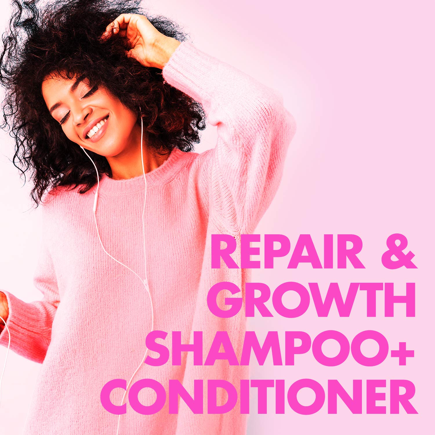 Umberto Giannini Curl Repair Shampoo + Conditioner Set, Vegan & Cruelty Free Repair & Growth Formula with Seaweed, Wheat Bran & Caffeine, 250 ml