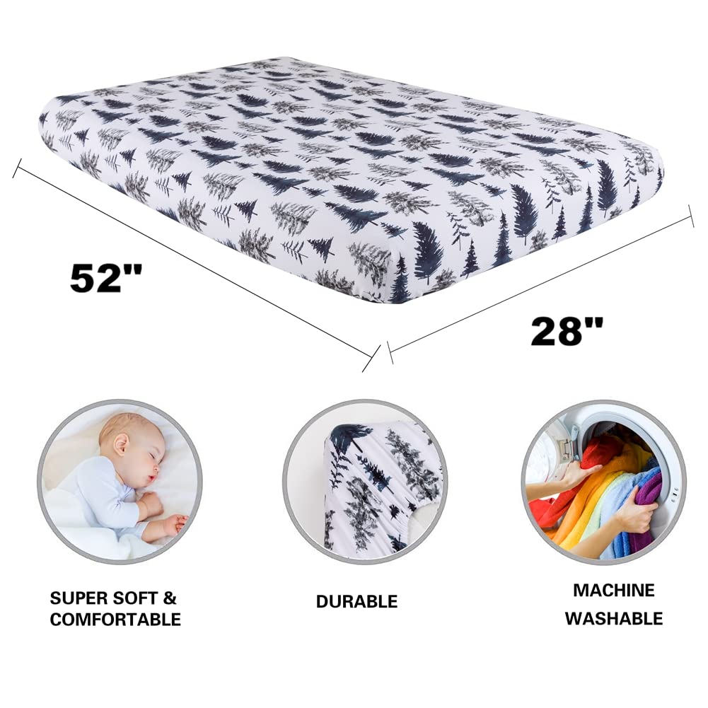 2 Pack Woodland Forest Animals Neutral Unisex Fitted Baby Crib Sheets Set for Baby Boys or Girls