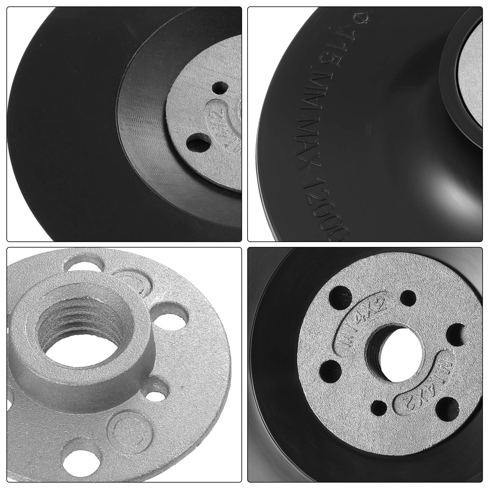 3 Pieces 4-1/2 Inch 14 mm Sanding Disc Backing Pads Replacement Disc Backing Pads Sander Backup Pad with M14 Thread Lock Nut for Angle Grinder