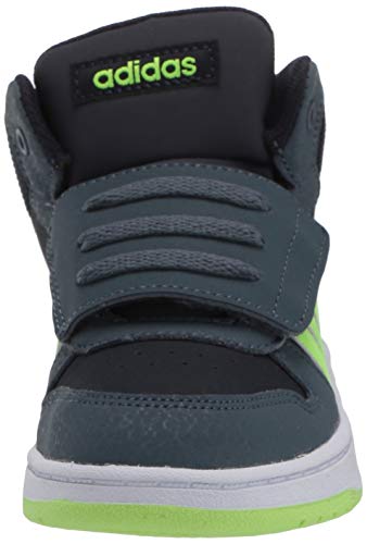 adidas Boy's Hoops 2.0 Mid Basketball Shoe, Ink/Green/Legacy Blue, 5.5 Little Kid