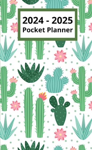 2024-2025 Pocket Planner: 2 year Pocket Calendar January 2024 to December 2025 | Cactus Cover