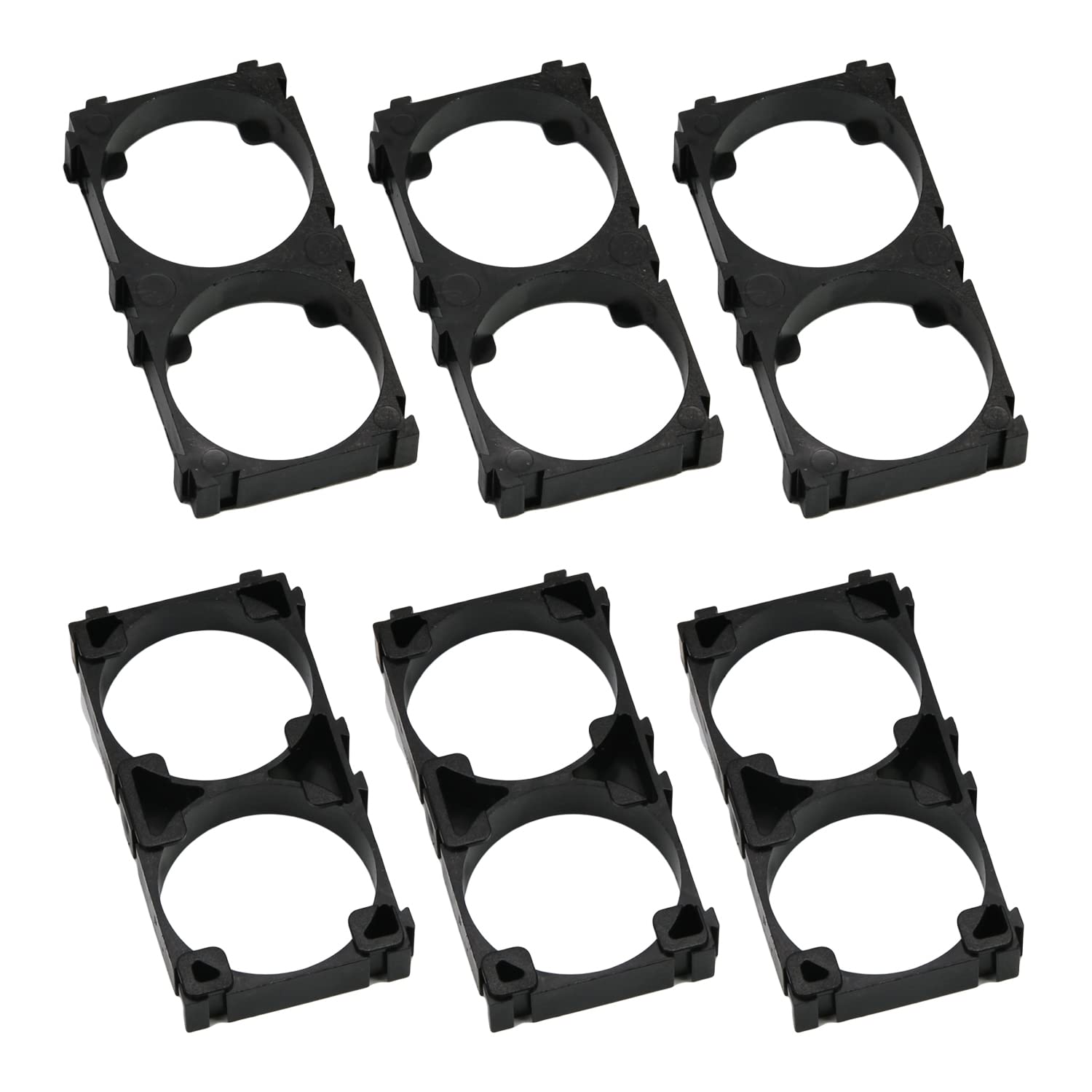 Heyiarbeit 40pcs 2 x Cell 32650 Battery Holder Bracket Cell Safety Shockproof Plastic Brackets for 32650 Lithium Batteries 32.4mm Hole Dia