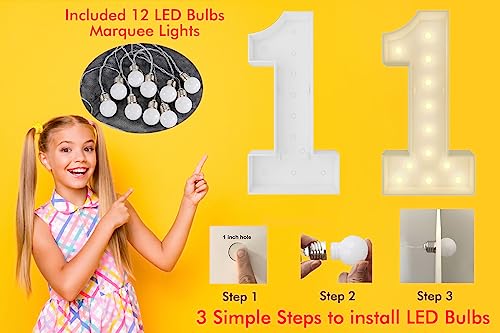 4FT Marquee Light Up Numbers Pre-Cut Frame Giant Marquee Numbers 1, Mosaic Numbers for Balloons, Two 20th 21st Birthday Decorations, 22nd Birthday Party Decor, 2023 Graduation Decorations