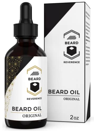 Beard Reverence All Natural Beard Oil (Unscented) Large 2oz Size - Premium Leave-in Conditioner, Softener, Moisturizer for Beard & Mustache Grooming, Health, Growth, and Care