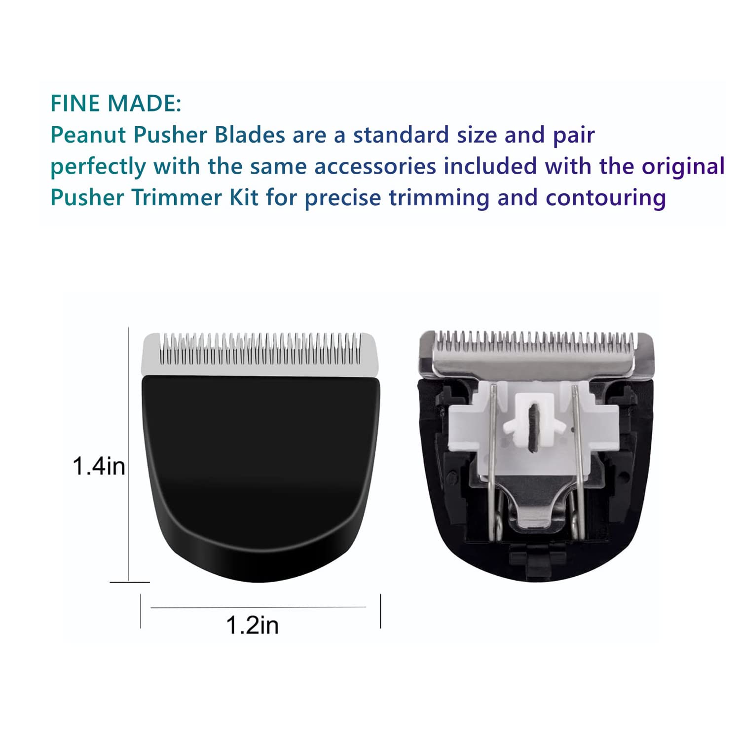 2 Pack Professional Peanut Clipper/Trimmer Snap On Replacement Blades #2068-300 - Compatible with Wahl Peanut Hair Clipper/Trimmer, White