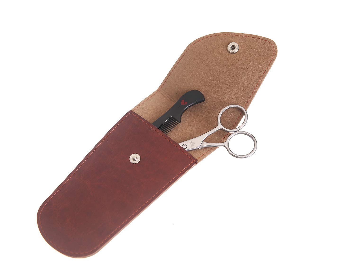 Beard Scissors Small and Comb with Case - Kit for Men Gift Set - for Trimming, Grooming, Cutting Mustache, Beards- by TorbinsFamily