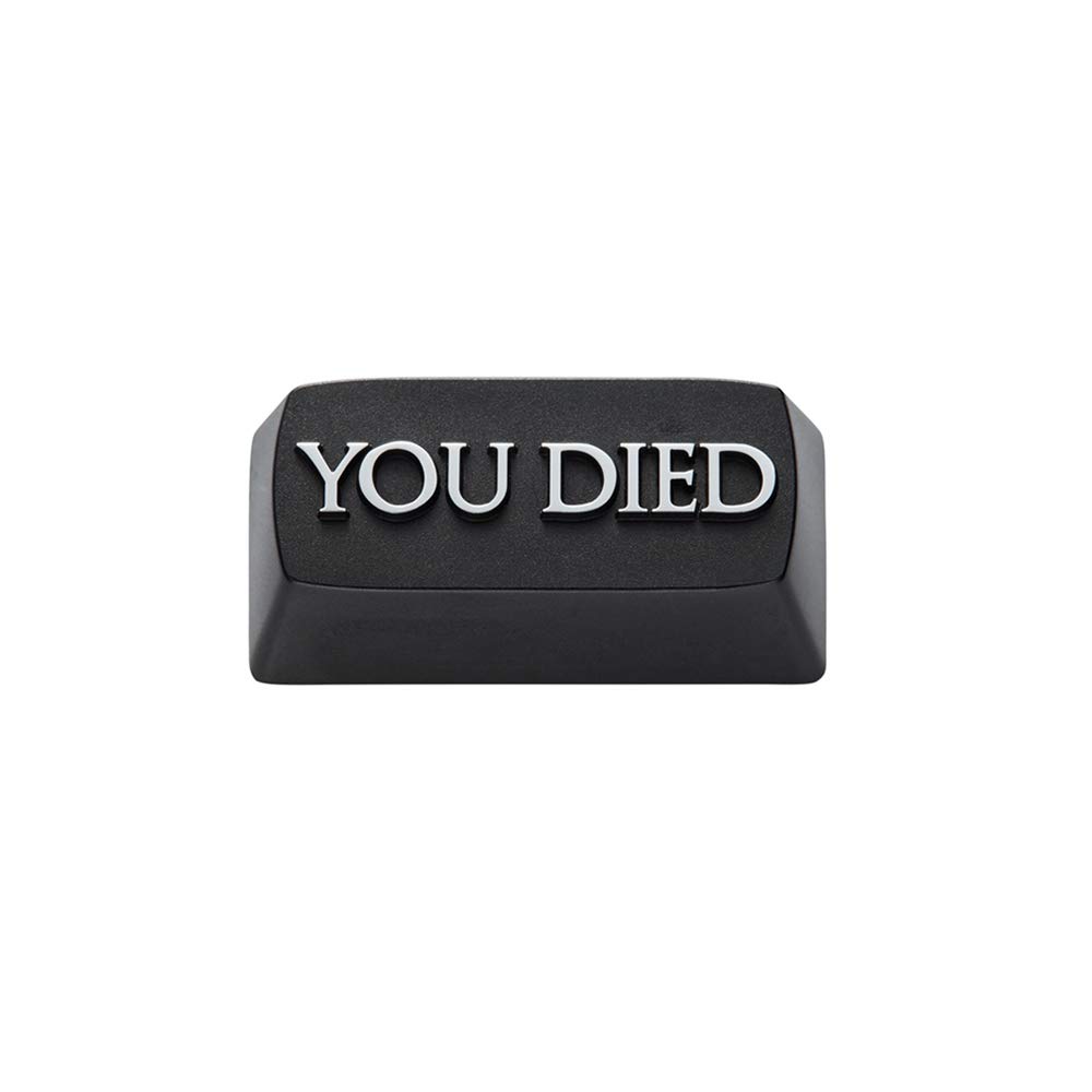 HFSECURITY You Died Design Metal Keycaps for Cherry Mx Switch Mechanical Gaming Keyboard Black Aluminum Alloy Backspace Keycaps