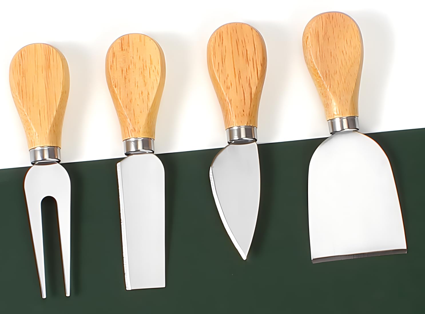 4pcs Cheese Knives Set - Butter Knife,Cheese Knife,Cheese Slicer,Cheese Fork, Stainless Steel Cheese Knife Set for Charcuterie Board and Accessories