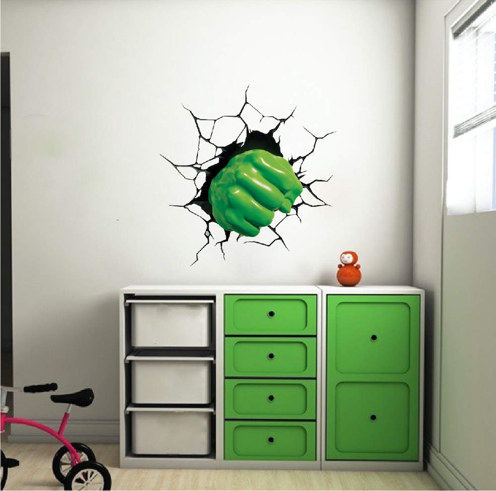 Fist Superhero Wall Decal Sticker - Fist Wall Decal Smash Wall Art Kids Bedroom Hero Wall Decor Superhero Sticker Removable Wallpaper Nursery Art, s39