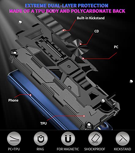 Akimcaliu Military Grade Moto G Stylus 5G 2022 Case - Blue Camo, Shockproof, Kickstand, Belt Clip & Screen Protector