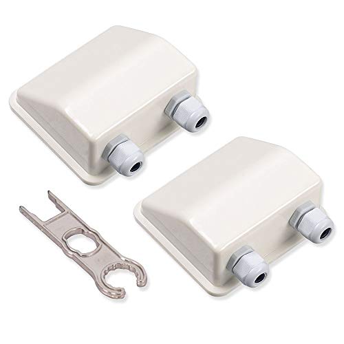 2 Pcs Solar Cable Entry Gland Waterproof Double Cable Entry Housing for All Cable Types 2mm² to 6mm² Solar Project on RV Camper Van Travel Trailer Boat Cabin (Drill-Free UV-Resistant White Plastic)