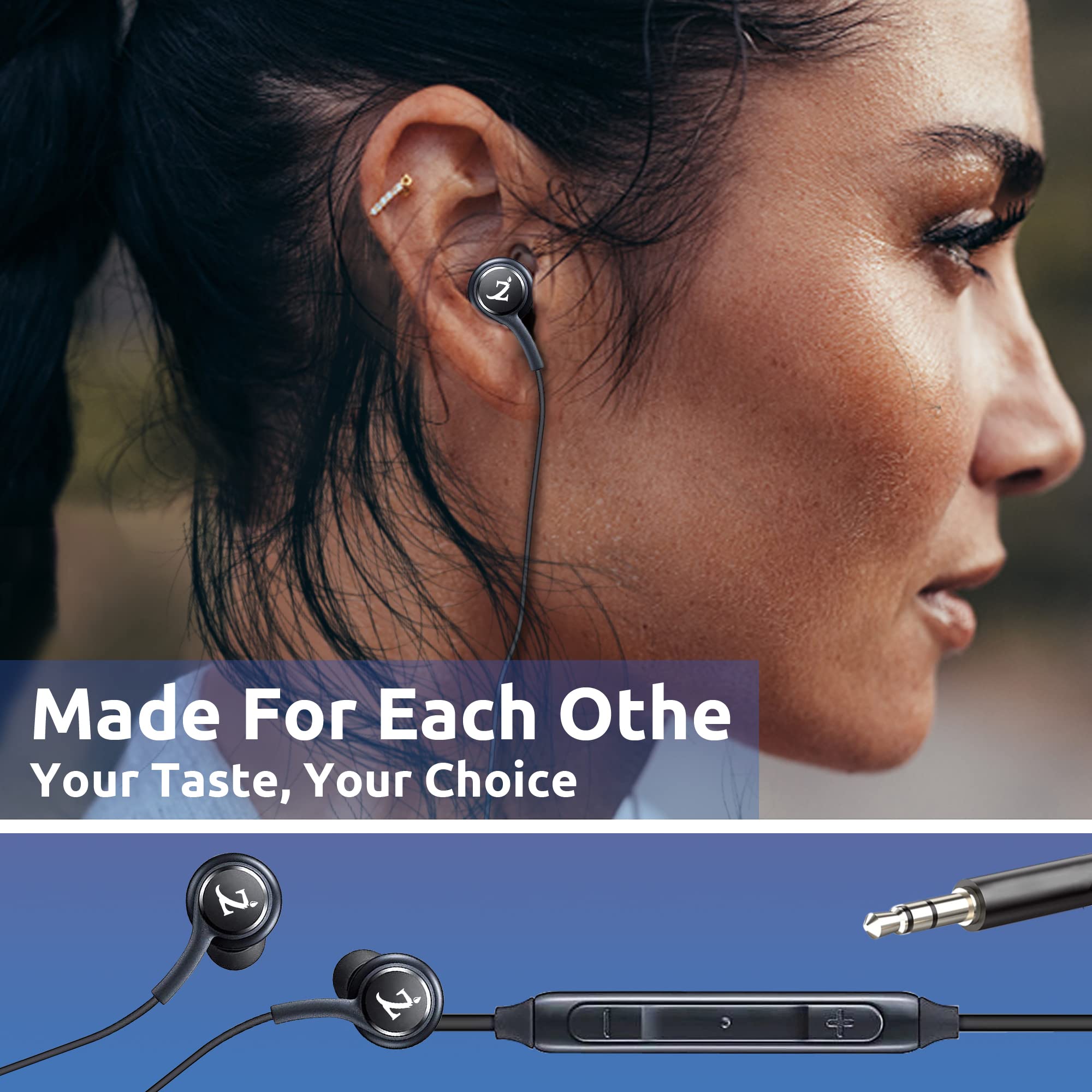 ZAMZAM PRO Stereo Headphones Works for Motorola Moto G Power (2021) with Hands-Free Built-in Microphone Buttons + Crisp Digital Titanium Clear Audio! (3.5mm, 1/8 inch)