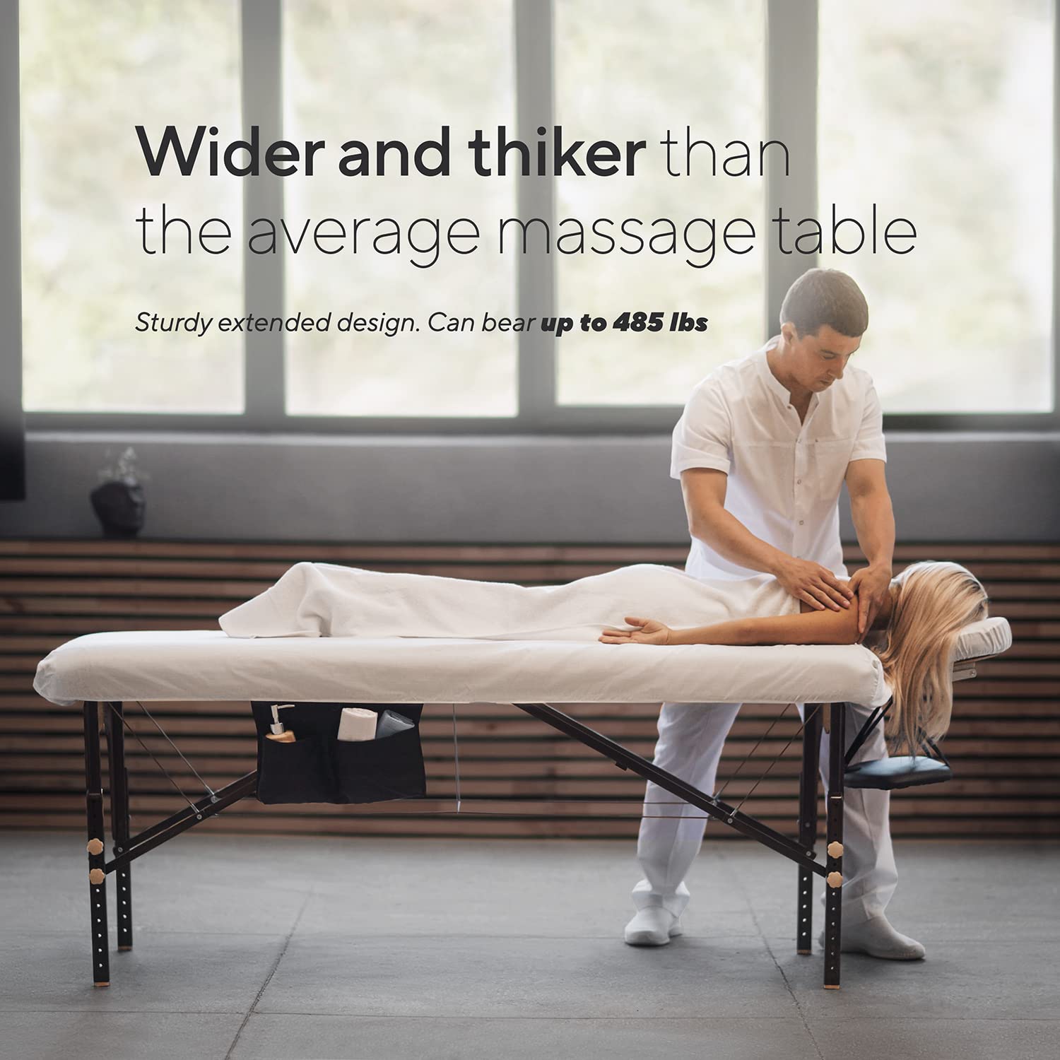 Luxton Premium Memory Foam Massage Table - Rolling Travel Case, Washable Sheets, Thicker & Wider