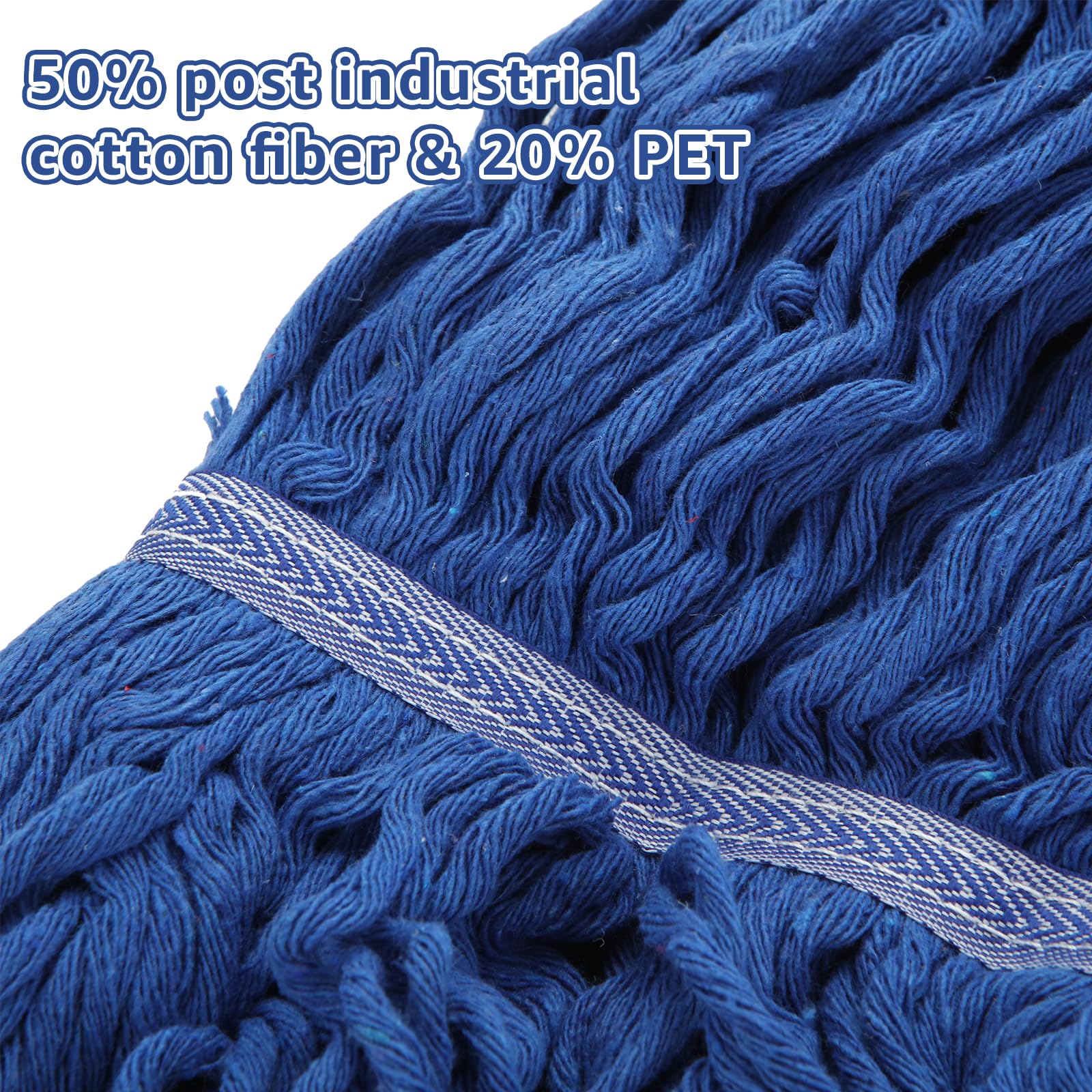 4Pcs Commercial String Mop Head, Loop-End Mop Head Replacement, Heavy Duty Mop Head Refills, Cotton Looped End Wet Cleaning Mop Refill for Home, Industrial and Commercial Use