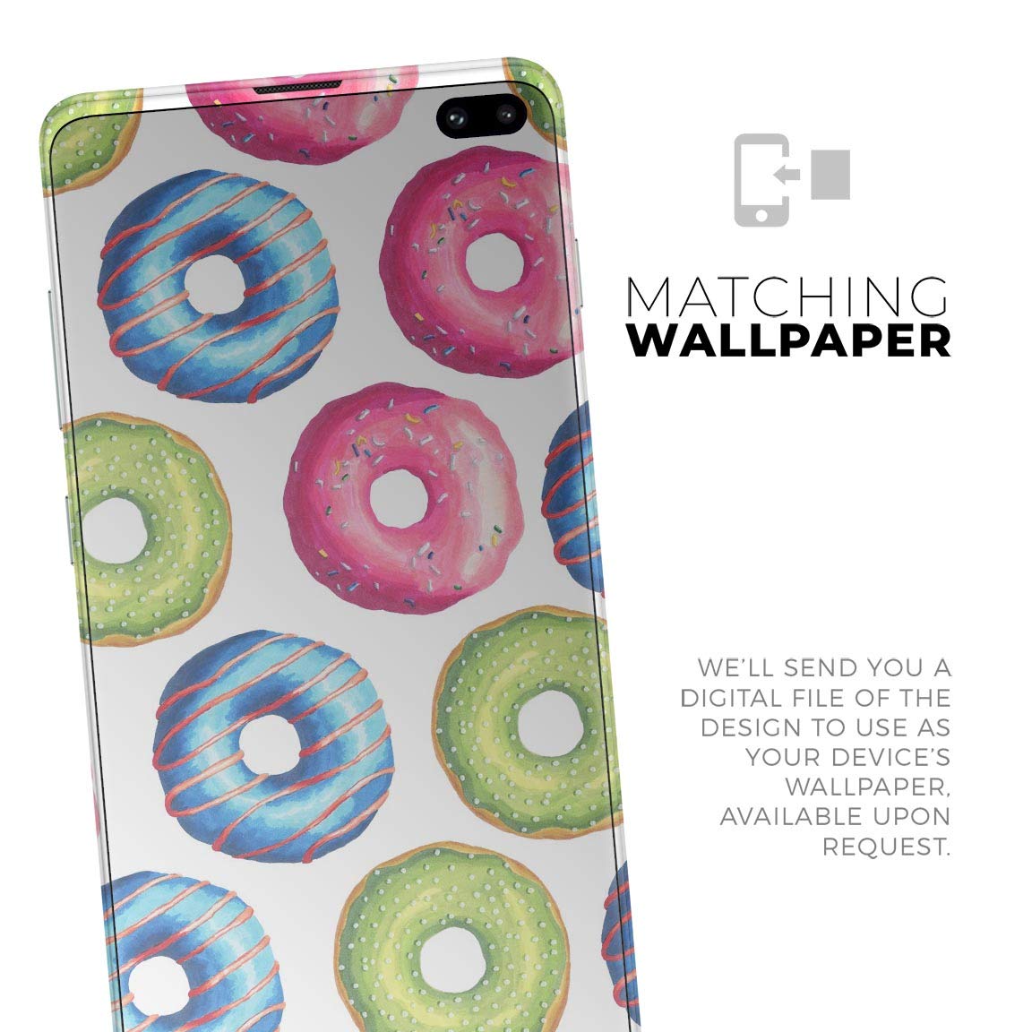 DesignSkinz Yummy Colored Donut Galore Protective Vinyl Decal Wrap Skin Cover Compatible with The Samsung Galaxy S20 (Screen Trim & Back Glass Skin)