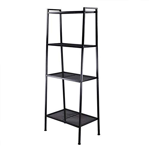 FRITHJILL Book Ladder Shelf,4-Tier Ladder Shelf Bookcase Storage Flower Shelf Display Shelf,Black