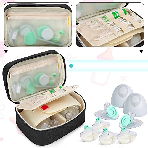 BAFASO Wearable Breast Pump Bag Compatible with Willow and Elvie Breast Pump, Case for Wearable Breast Pump and Extra Parts (Patent Pending), Black