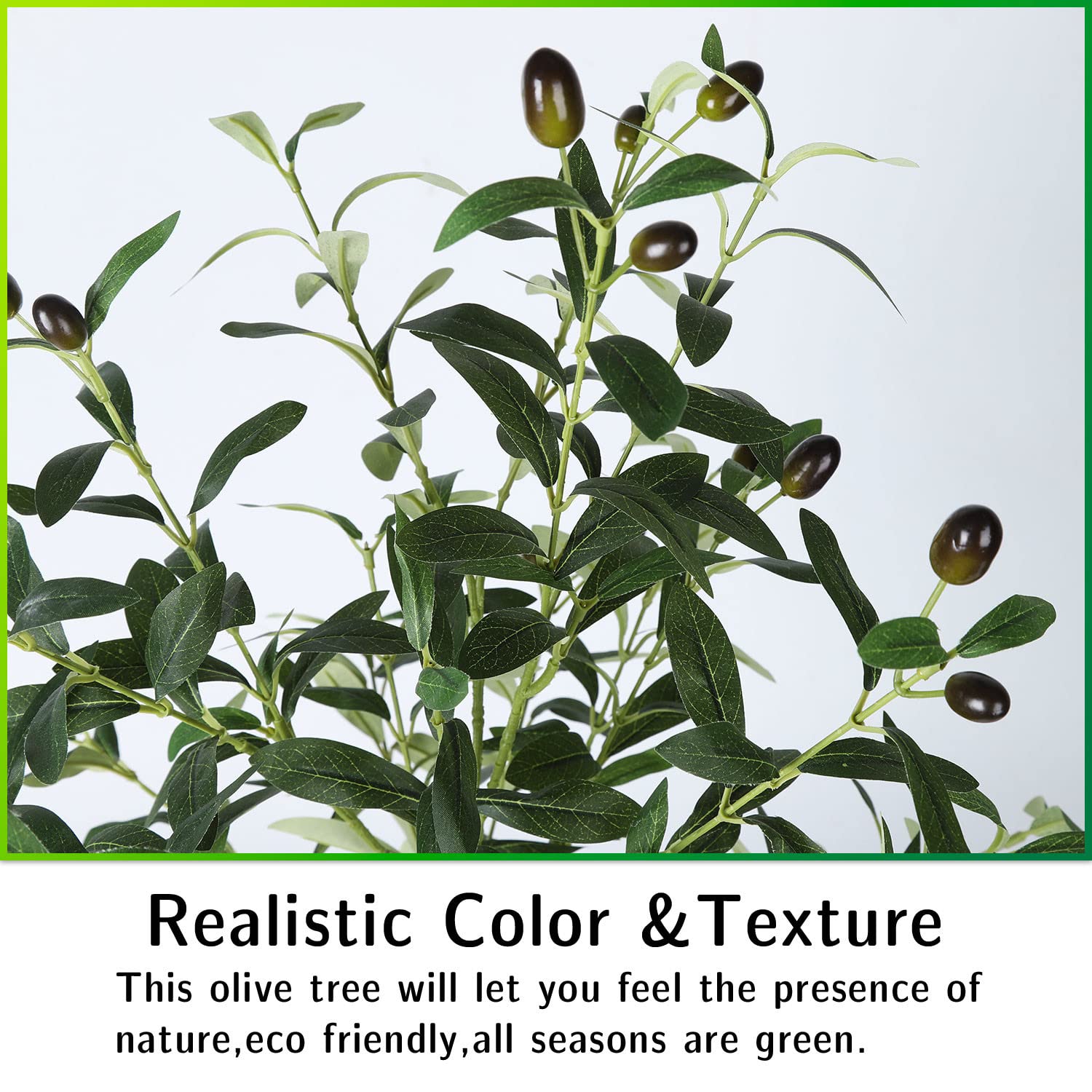 AntHousePlant Artificial Topiary Olive Tree 32 Inch Fake Olive Topiary Silk Tree Faux Olive Plant for Indoor Outdoor Home Office Garden Decor