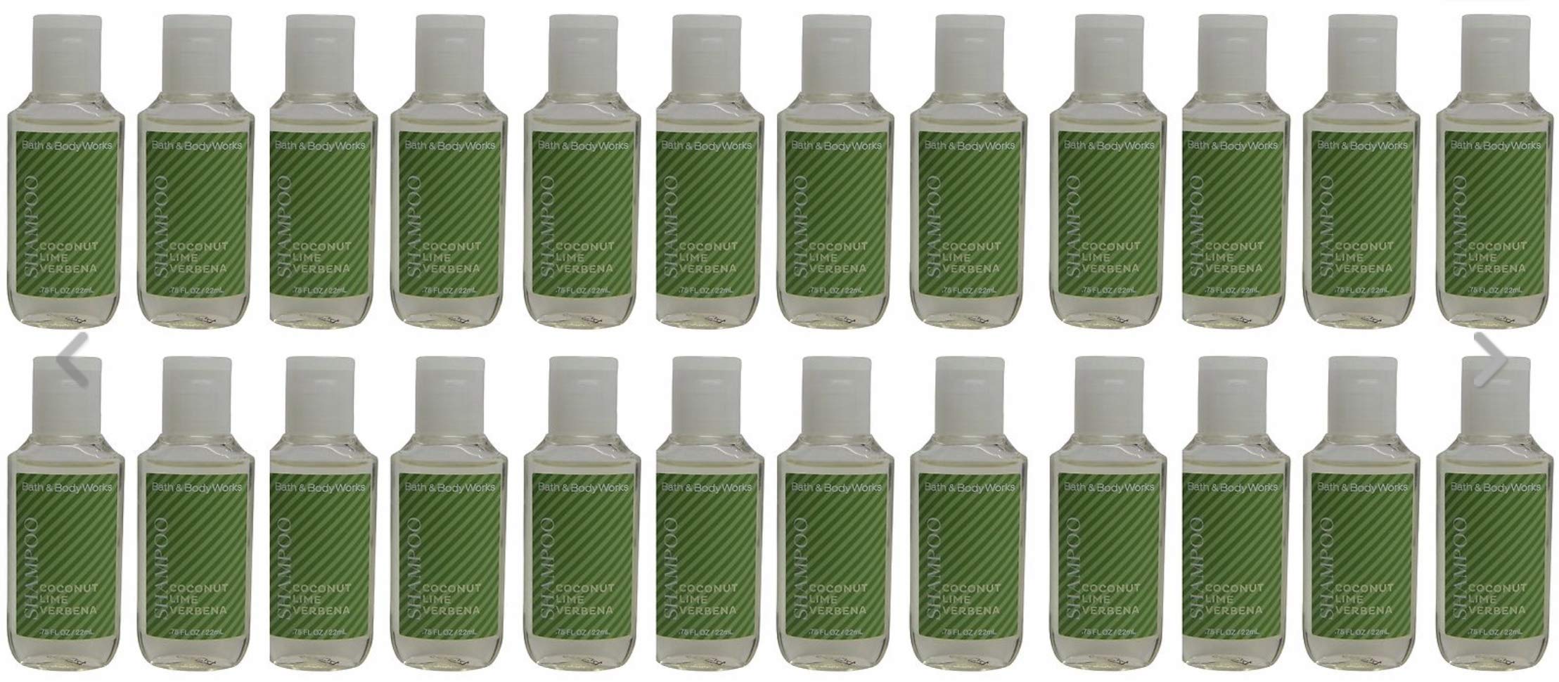 Bath & Body Works Volumizing Coconut Lime Verbena Shampoo. Lot of 24 each 0.75oz Bottles. Total of 18oz.