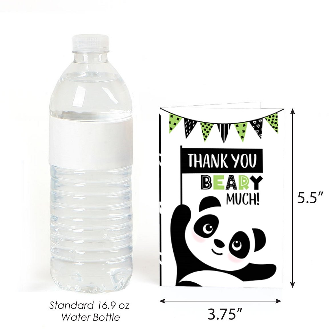 Big Dot of Happiness Party Like a Panda Bear - Baby Shower or Birthday Party Thank You Cards (8 count)