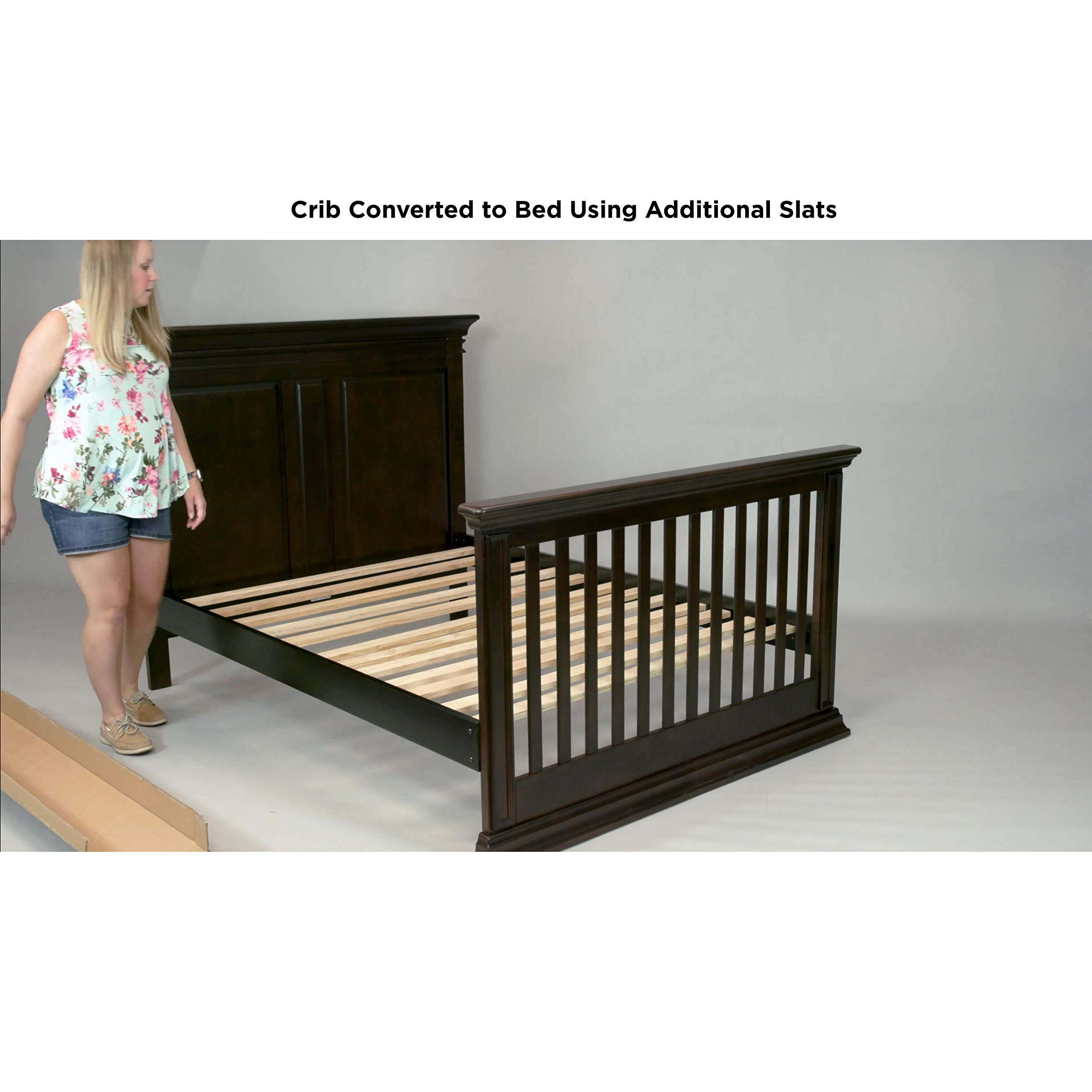 CC KITS Set of Eight - 53 1/2 Inch Full/Double Size Solid Wood Support Bed Slats|for Use Crib Conversion Kits|Platform Frame for Mattress|Bunkie Board, Box Spring or Foundation Replacement Option