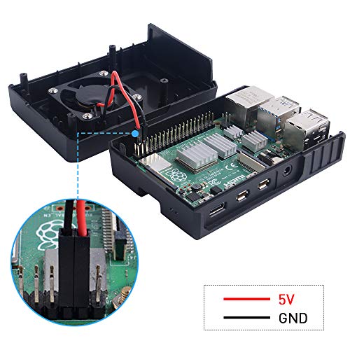 GeeekPi Raspberry Pi 4 Case, Raspberry Pi Case with Cooling Fan 40X40X10mm and 4pcs Raspberry Pi 4 Heatsink for Raspberry Pi 4 Model B