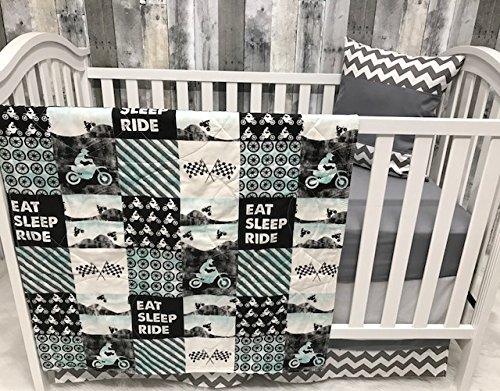 Baby Nursery/Toddler Crib Set, Motorcycle, Dirt Bikes, Motorcycles, Chevron, Nursery Room, Babylooms