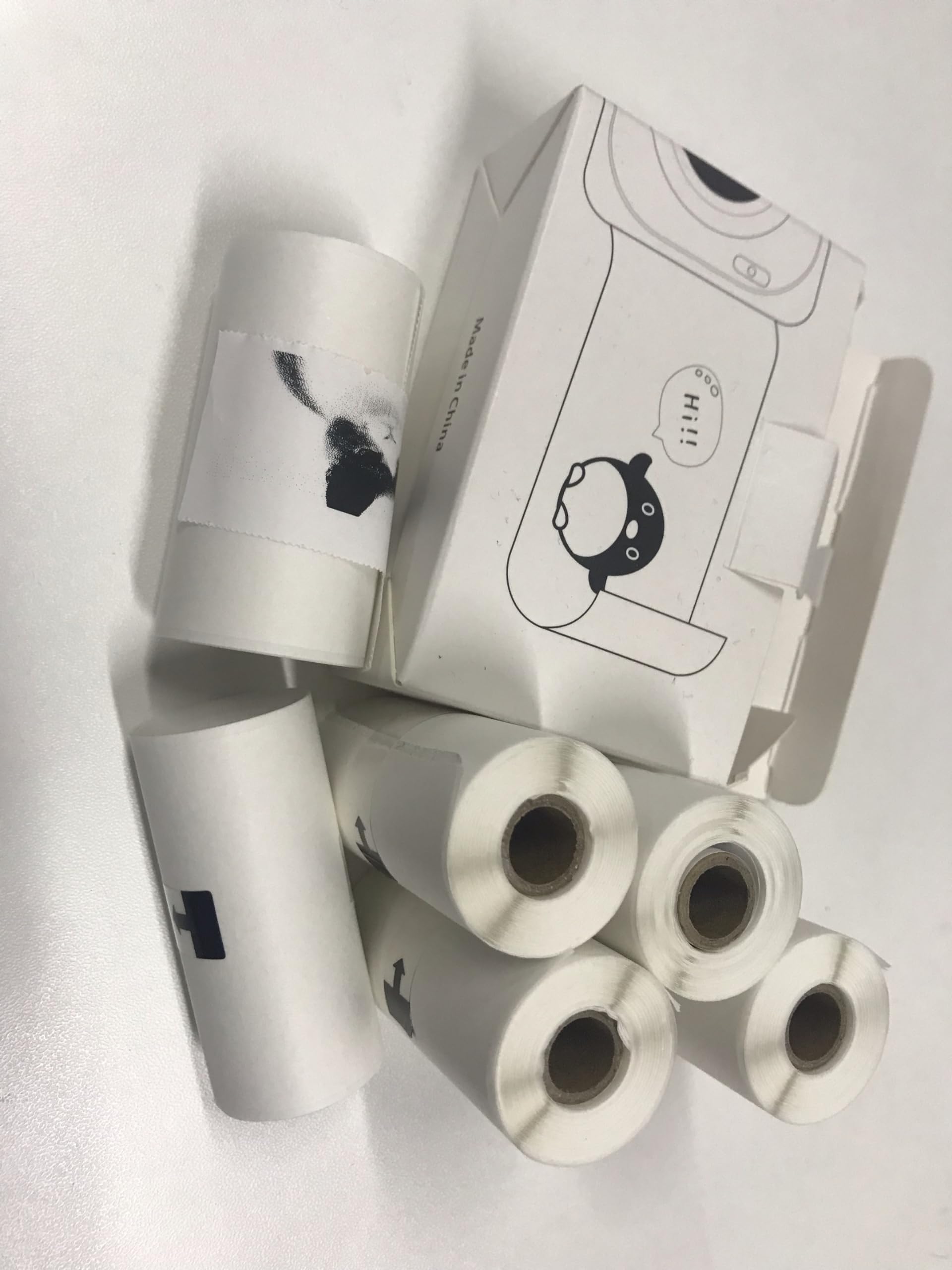 6x Mini Sticker Printer Thermal Printer Paper 57mm x 30mm for PeriPage A6 Portable Pocket Mobile Printer and Other Portable Small Label Maker, Mini Receipt Printer Thermal Paper White Self-Adhesive