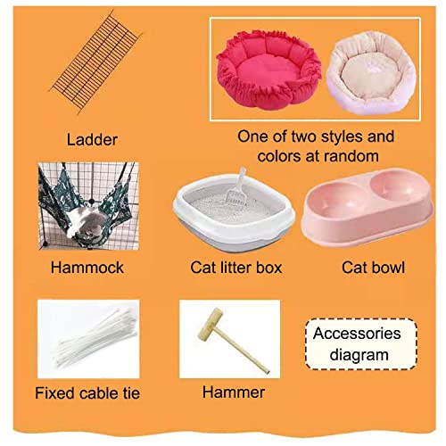 3 Tier Cat Cage Large DIY Cat Enclosure, Pet Playpen, Cat Playpen for Small Animals, Cat Houses for Indoor, Extra Large Exercise Place, Easy to Clean, Accommodates 1-3 Adult Cats (Size : Black 110x37