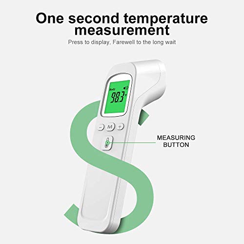WORUIJIA Forehead Thermometer for Adults,Baby Digital Thermometer with Accurate Instant Readings, Fever Alarm and Memory Function, No Contact Infrared Thermometer for All People, White, WOFKAN004