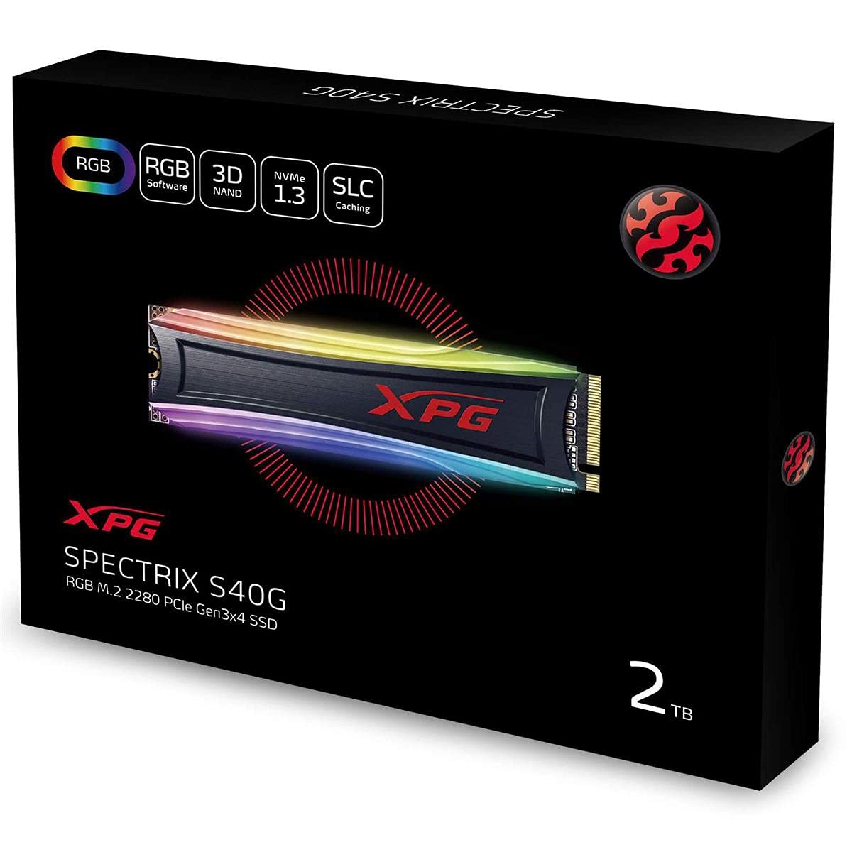 XPG SPECTRIX S40G 2TB RGB NVMe PCIe Gen 3.0 x4 M.2 Internal SSD