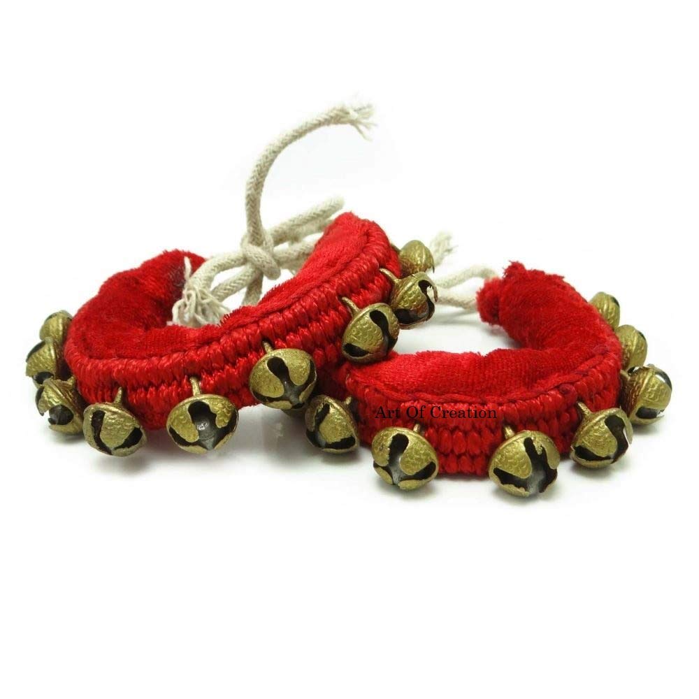 Art of Creation Kathak Dancing Ghungroo Anklet Bells 1 Row Classical Dancers Musical Instrument Bharatnatayam Indian Traditional Ghungru 20 Bell