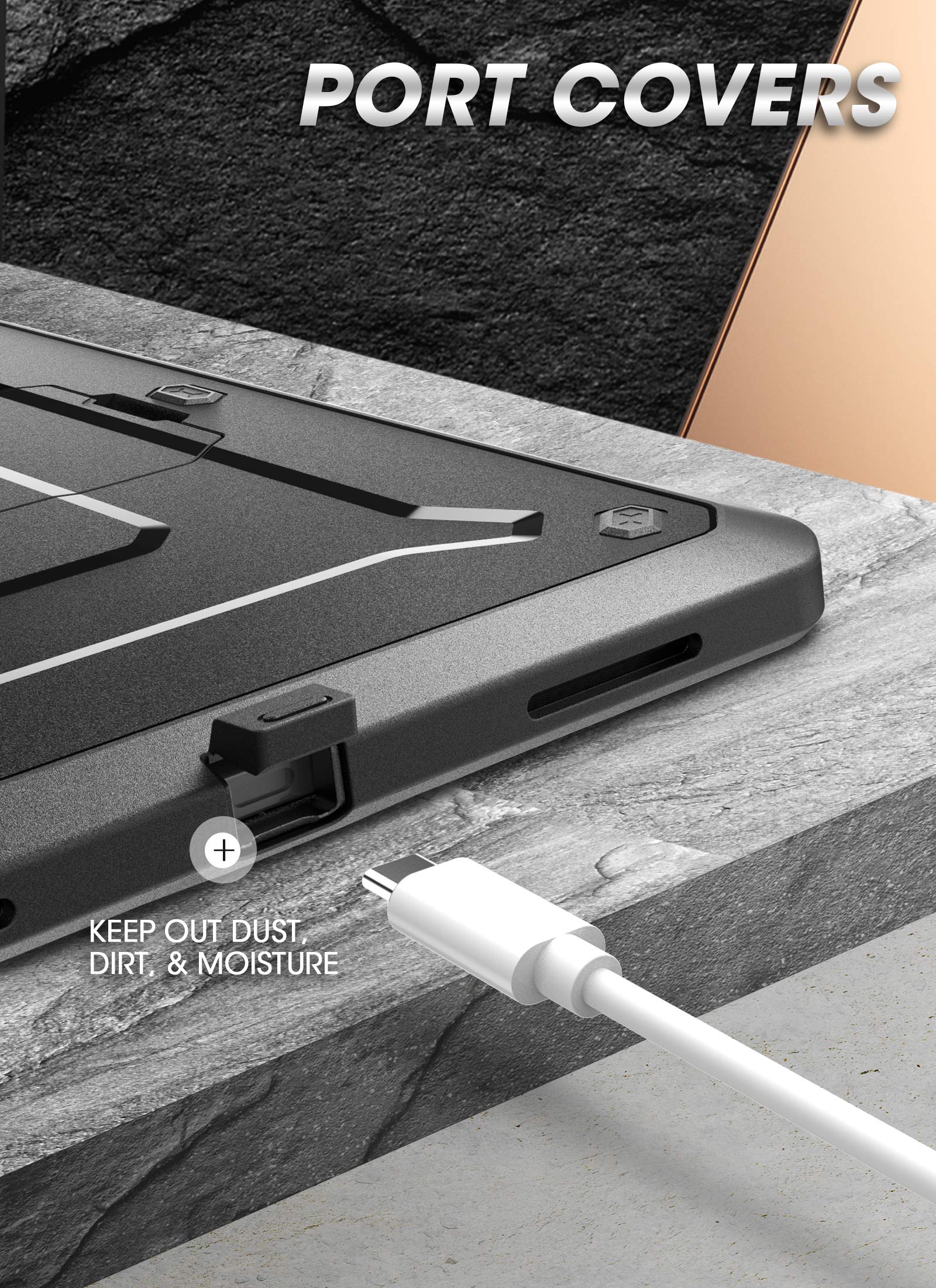 SUPCASE UB Pro Series Case for iPad Pro 12.9 inch for 2020 Release only, Support Apple Pencil Charging with Built-in Screen Protector Full-Body Rugged Kickstand Protective Case (Black)