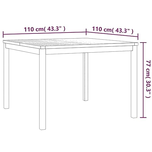 allesoky Teak Outdoor Dining Set - Solid Wood Patio Furniture - 3 Piece Patio Dining Set with Table and Chairs