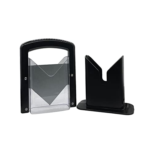 Bagel Slicer, Safety Handle,Bagel Cutter Stainless Steel (Black)