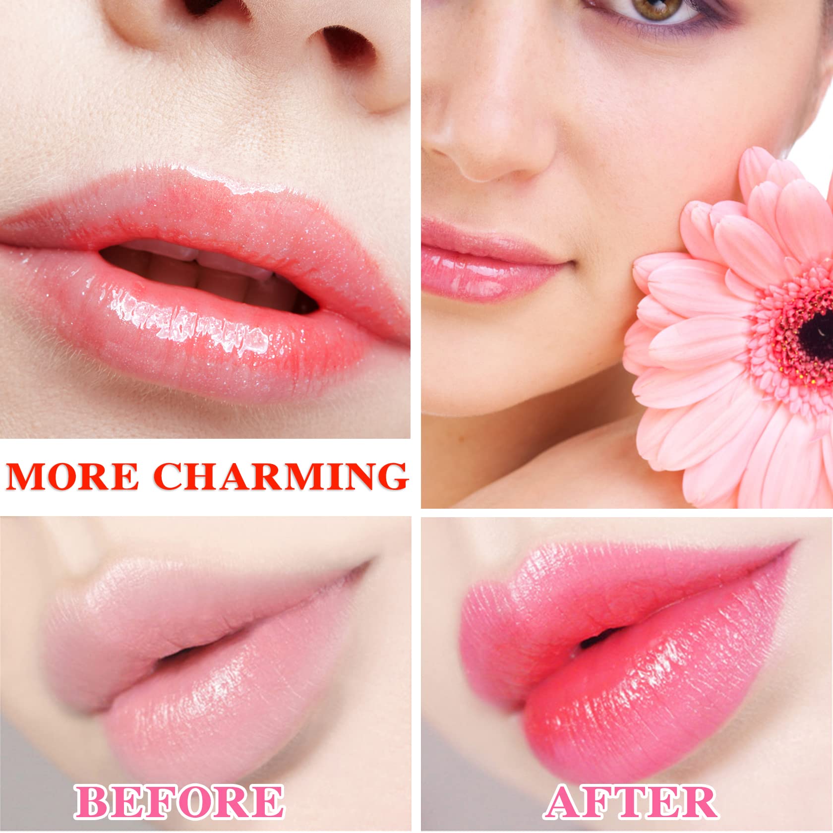 2 Pack Crystal Flower Jelly Lipstick,PH Magic Temperature Color Change Lipstick Lip Gloss,Lip Stick,Long Lasting Nutritious Moisturizing Color Change Changing Tinted Lip Balm Lipstick Set (3+4)