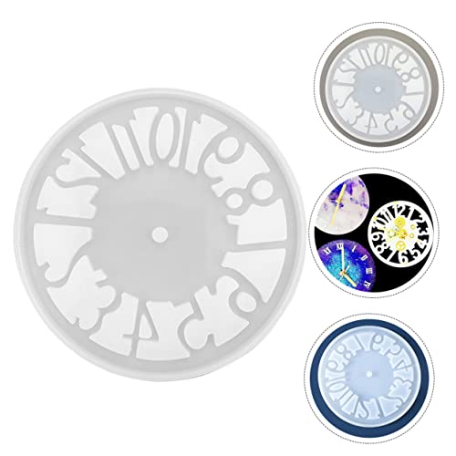 4pcs Clock Dial Mold Round Silicone Molds Silicone Molds for Resin Tray Molds for Epoxy Resin Numerals Silicone Clock Molds Resin Silicone Tray Molds Resin Casting Mould DIY Mold