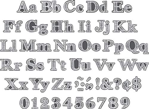 Barker Creek Letter Pop-Outs, 4" Chalkboard and 4” Rainbow Chalk, 2 Pack, Multicolor Designer Letters for Bulletin Boards, Breakrooms, Reception Areas, Signs, Displays, and More! 4", 468 Characters per Set (3508)