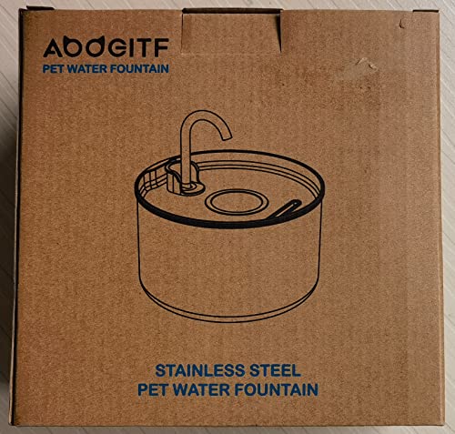 AOOGITF Cat Water Fountain, 304 Stainless Steel Pet Water Fountain, 24/7 Keep The Water Fresh, 74oz Capacity, Ultra-Quiet, No Sputter, Compact, Easy Cleaning, Suit for Pets