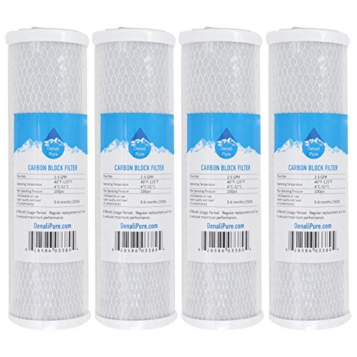 4-Pack Replacement for Compatible with Anchor Water Filter AF-3000 Activated Carbon Block Filter - Universal 10 inch Filter Compatible with Anchor Water Filters SINGLE STAGE COUNTERTOP FILTER