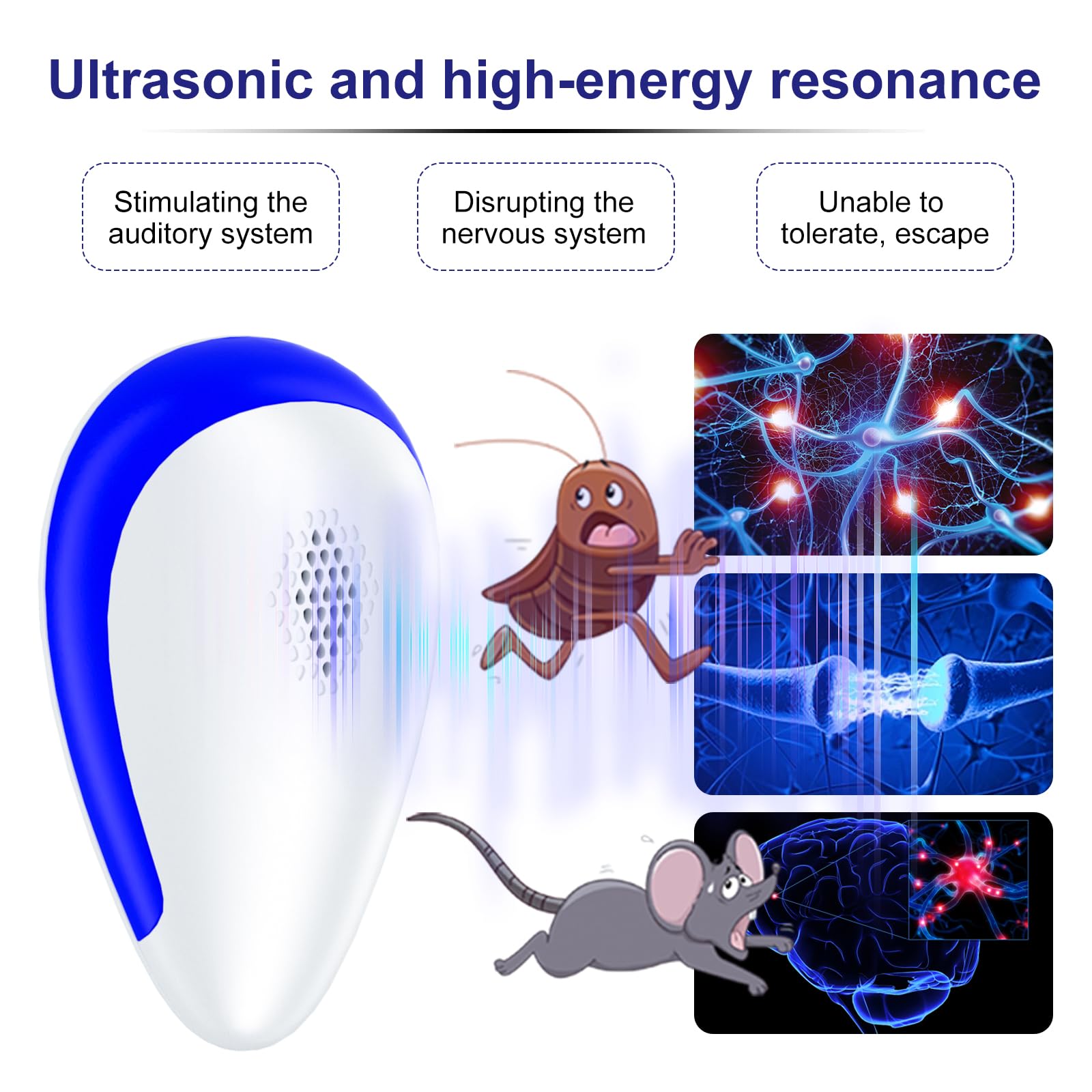 2024 Upgraded Ultrasonic Repeller 2 Packs, Indoor Ultrasonic Repellent Insect Defense for Bugs for Roach, Rodent, Mouse, Bugs, Ant, Mosquito, Mice, Spider, Electronic Plug in Pest Control
