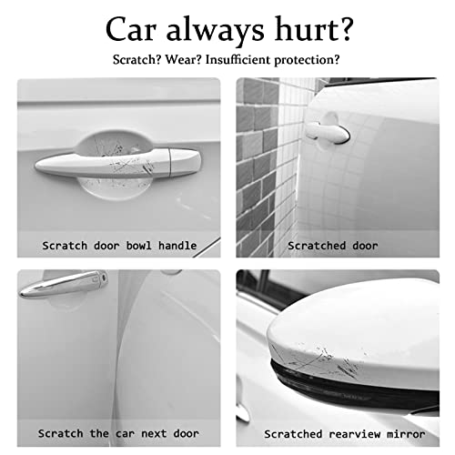 BetterJonny 10PCS Crystal Car Door Handle Scratches Protector, Rhinestone Car Door Handle Stickers Bling Car Door Handle Scratch Protector Stickers for Women and Girls Car Stickers (Black)